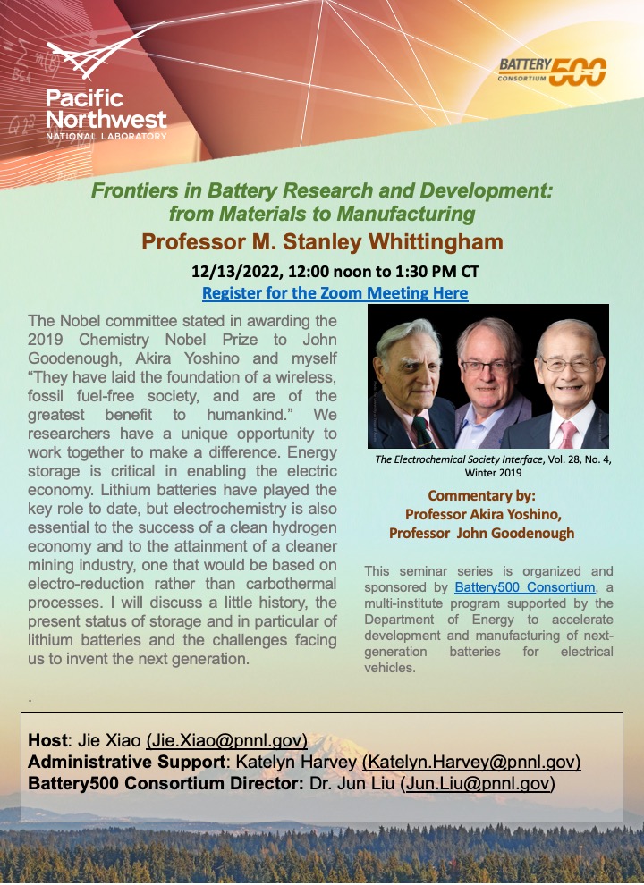The Innovation Center for Battery500 Consortium | PNNL